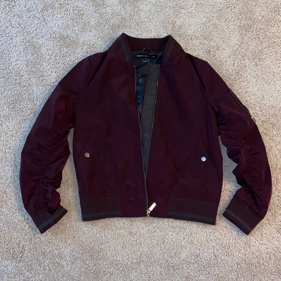 French Connection | Jackets & Coats | French Connection Maroon Bomber ...